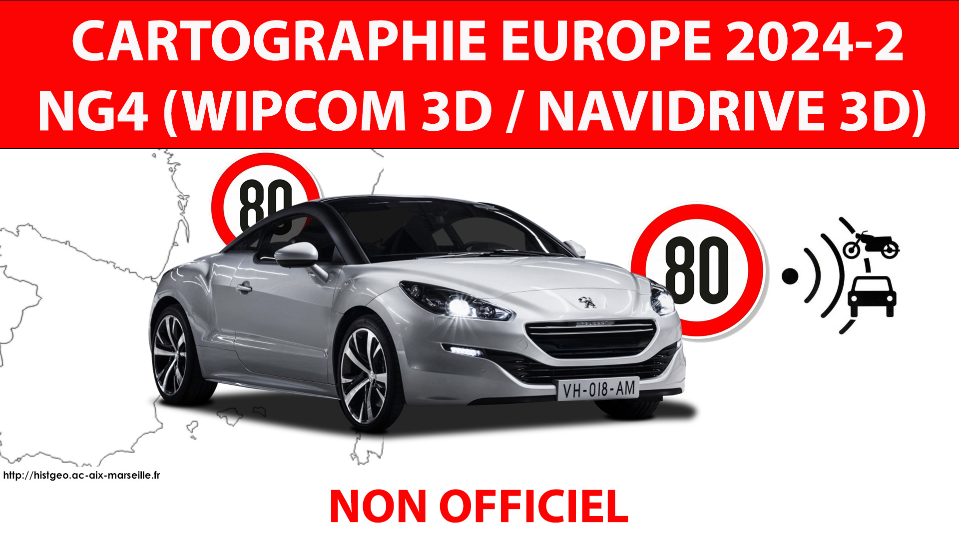 Mise à jour/upgrade cartographie 2024-2 WipCom 3D/NaviDrive 3D Peugeot ...